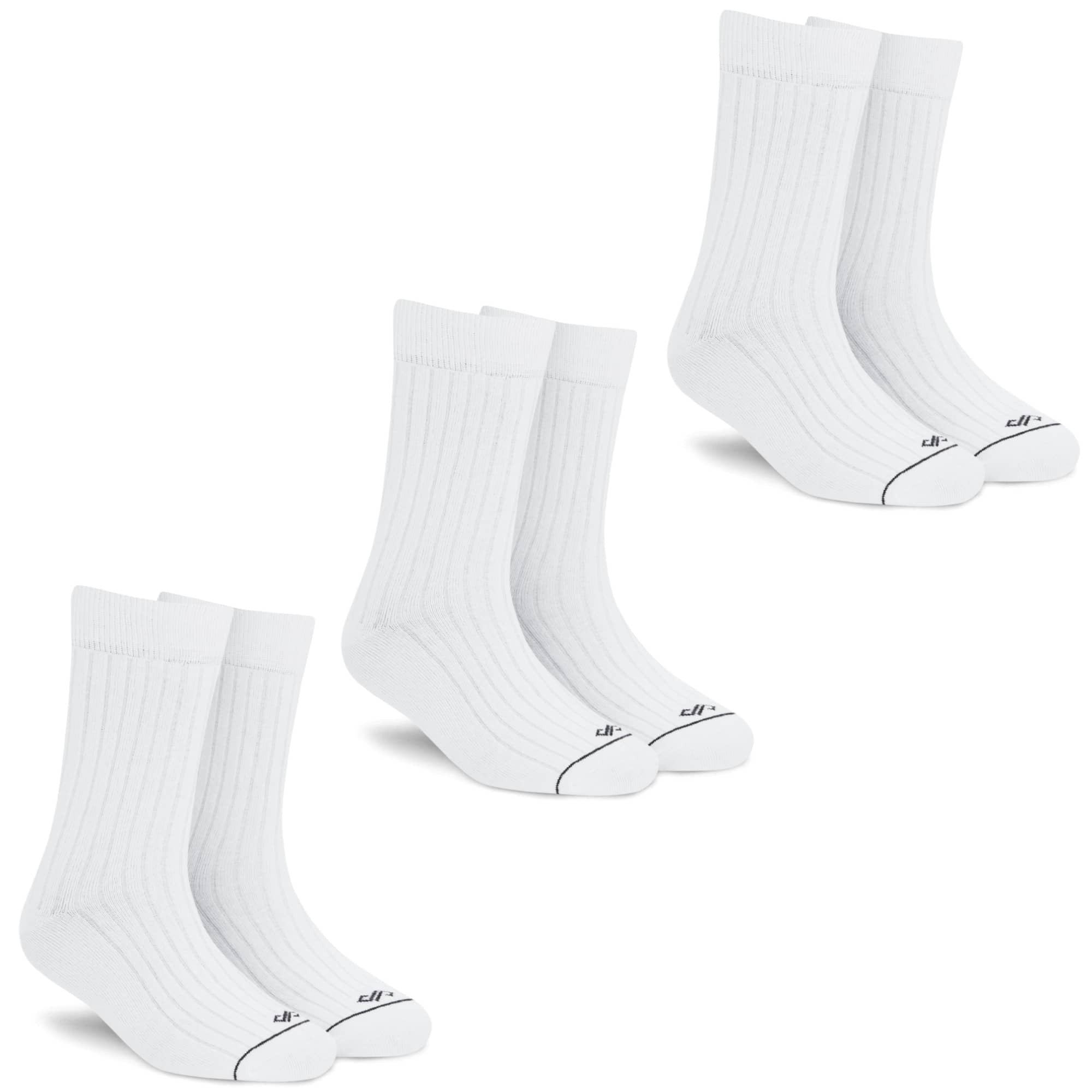 Solid Cotton Unisex Crew White Socks - 3-Pair Set for All-Day Comfort ...